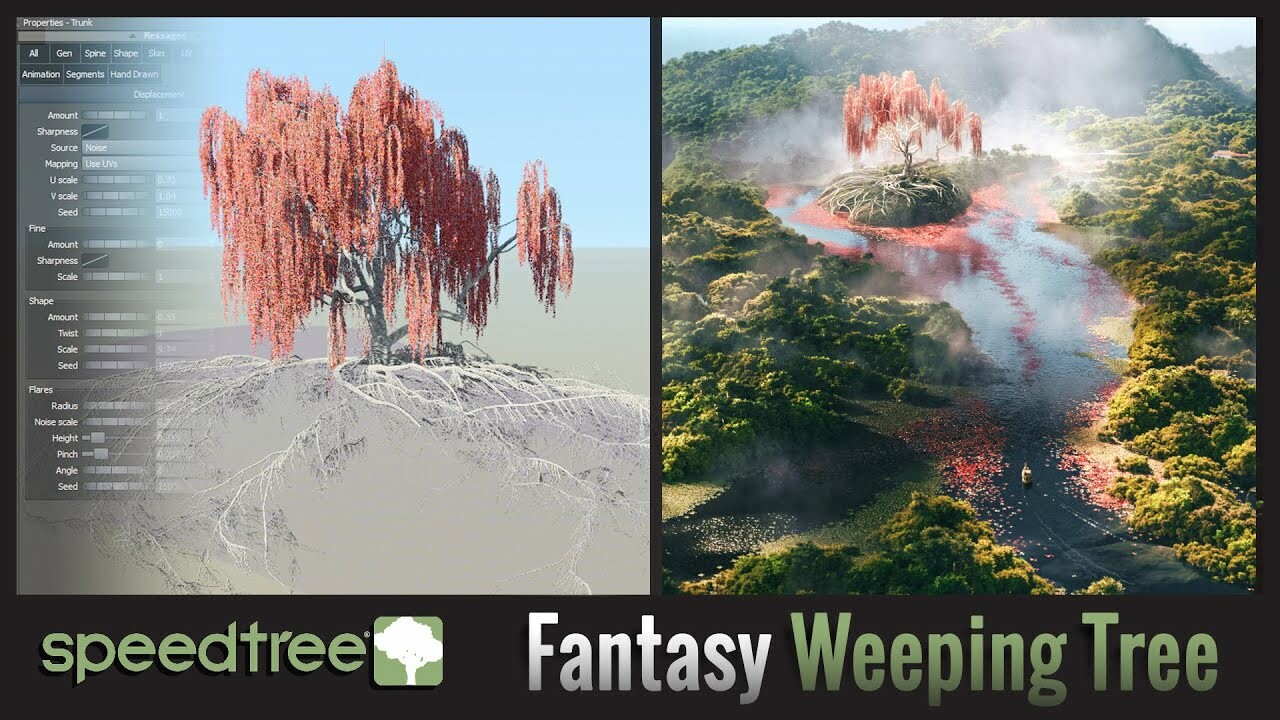 ArtStation - SpeedTree tutorial - fantasy weeping tree