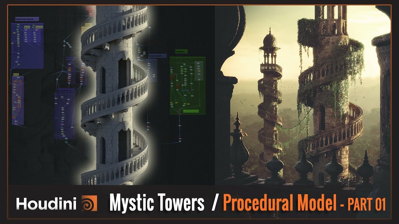 ArtStation - SideFX Houdini - Mystic Tower - Procedural Modelling part01
