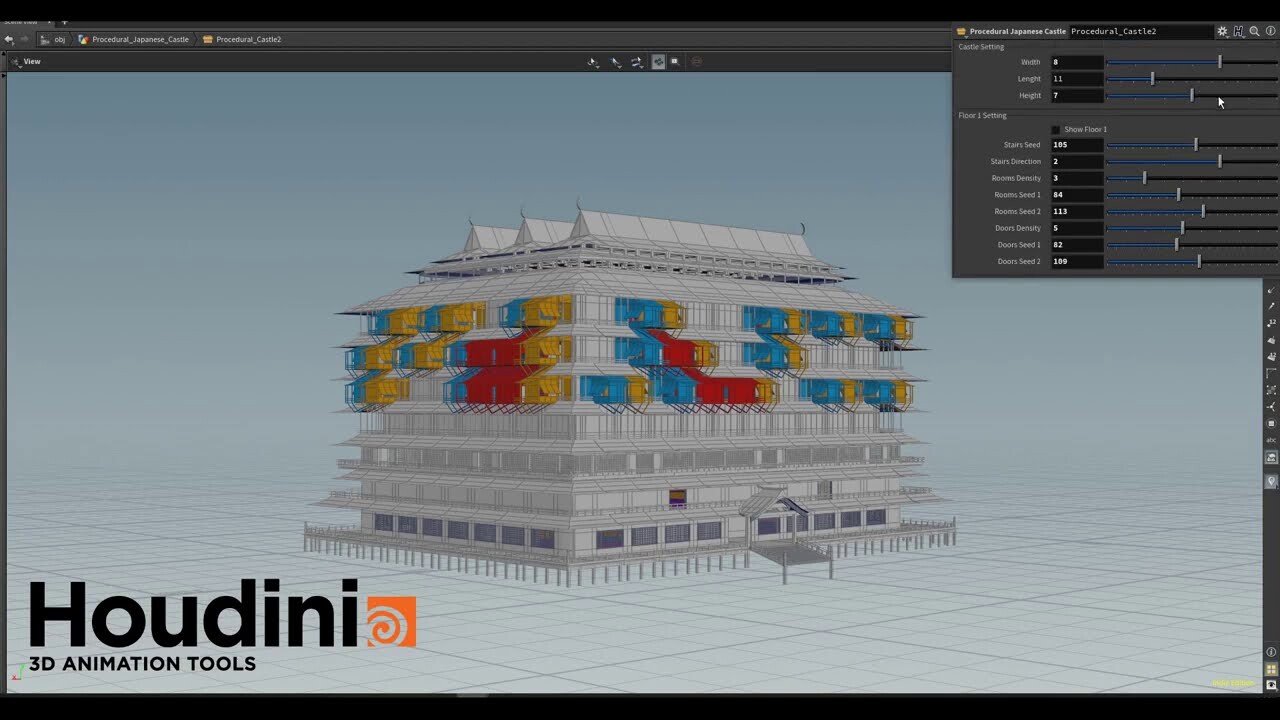 ArtStation - Procedural Japanese Building in Houdini 18
