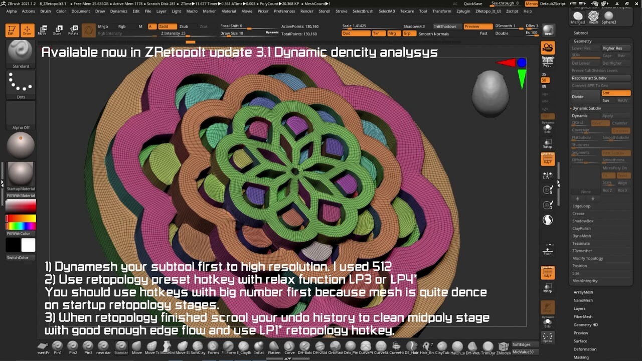 ArtStation - Testing ZRetopoIt 3.1 relax retopology hotkeys (LP) on ...