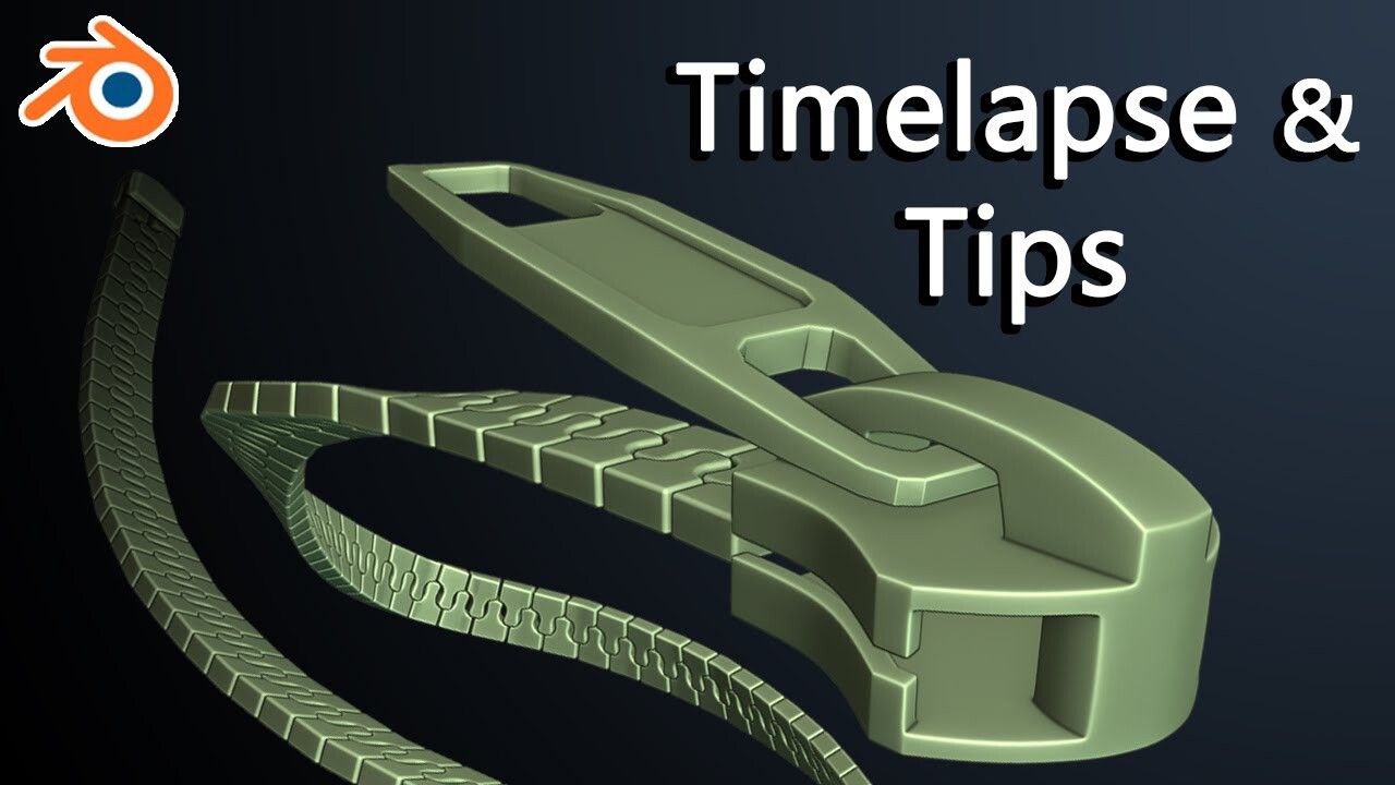ArtStation - [Timelapse & Tips] Parametric Zipper in Blender 2.8