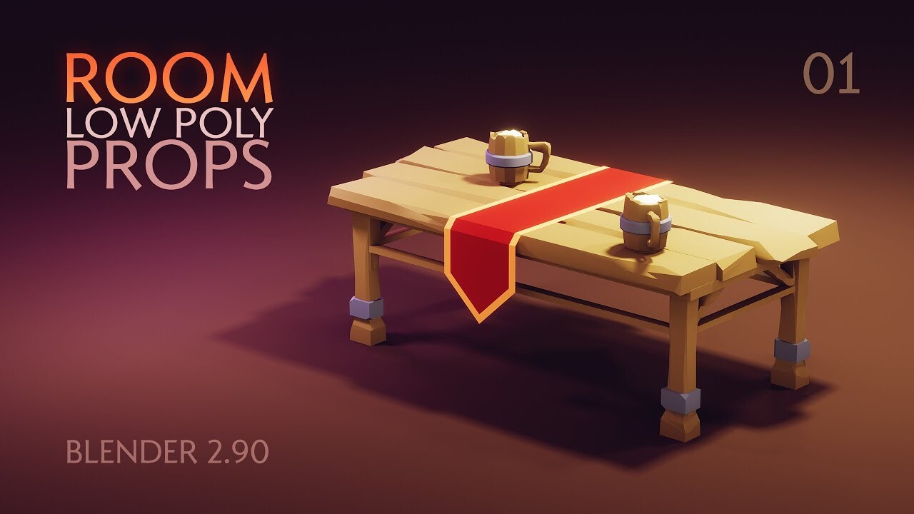 ArtStation - (Speed Modeling) 3d Low Poly Fantasy Room Props in BLENDER 2.90 (Part 1)