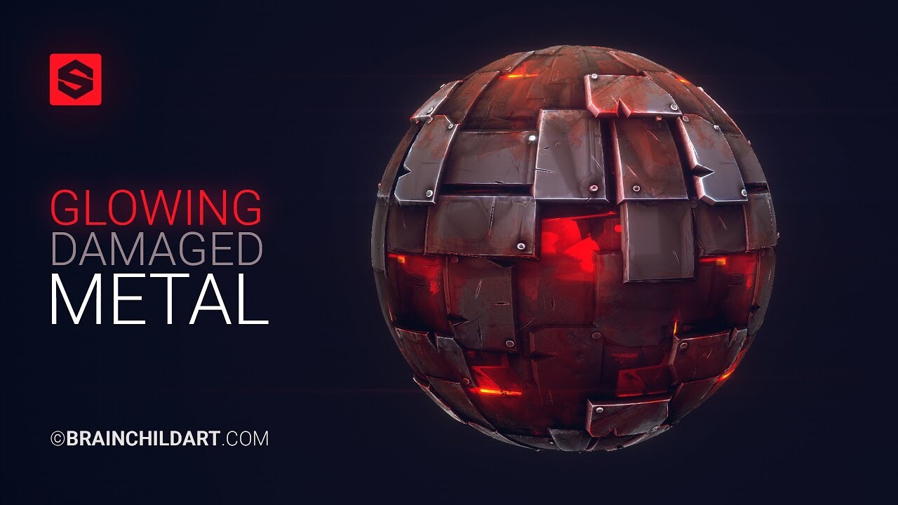 ArtStation - Stylised / Cartoon Damaged Glowing Metal Panels (Substance ...