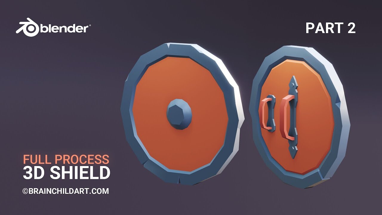 ArtStation - Low Poly Shield in Blender 2.90 | 3d Weapon Design (Part 2)