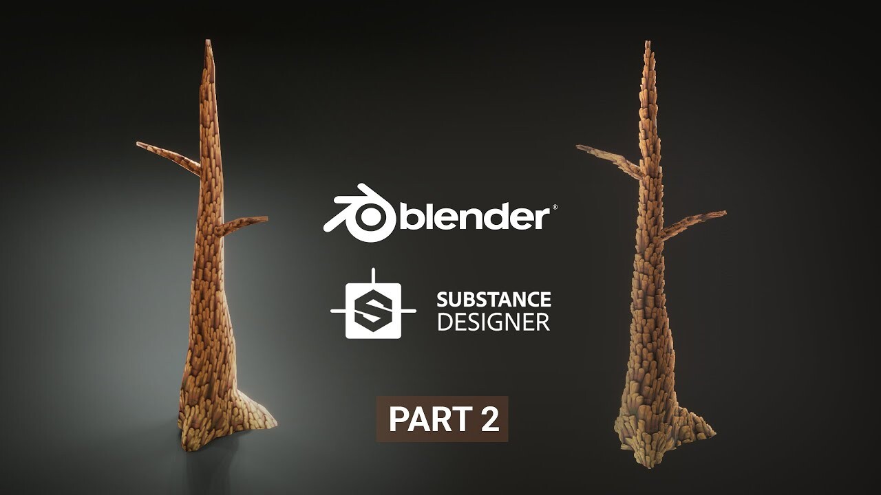 ArtStation - (Part 2) Modeling, Unwrapping & Texturing a Stylised Pine Tree Bark in Blender ...