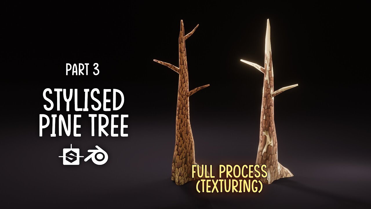 ArtStation - (Part 3) Cartoon Pine Tree Bark Blender & Substance ...