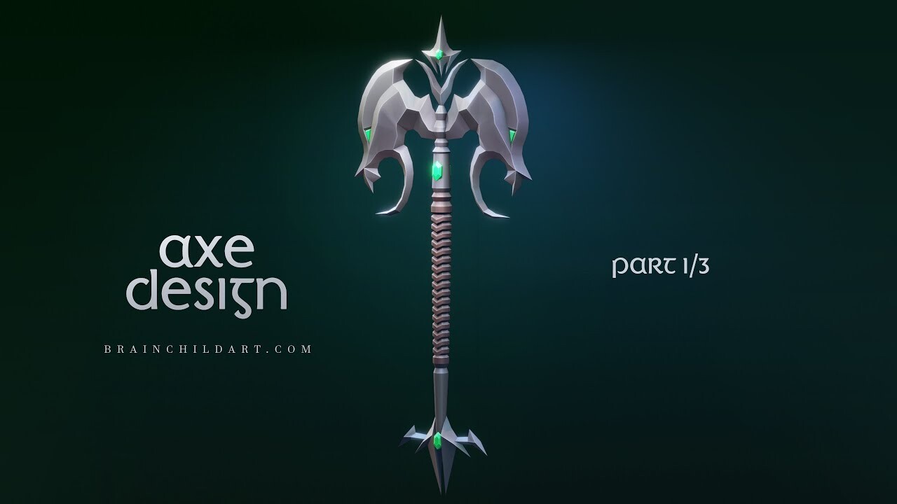 ArtStation - AXE Weapon Design in BLENDER 3D (1/3)