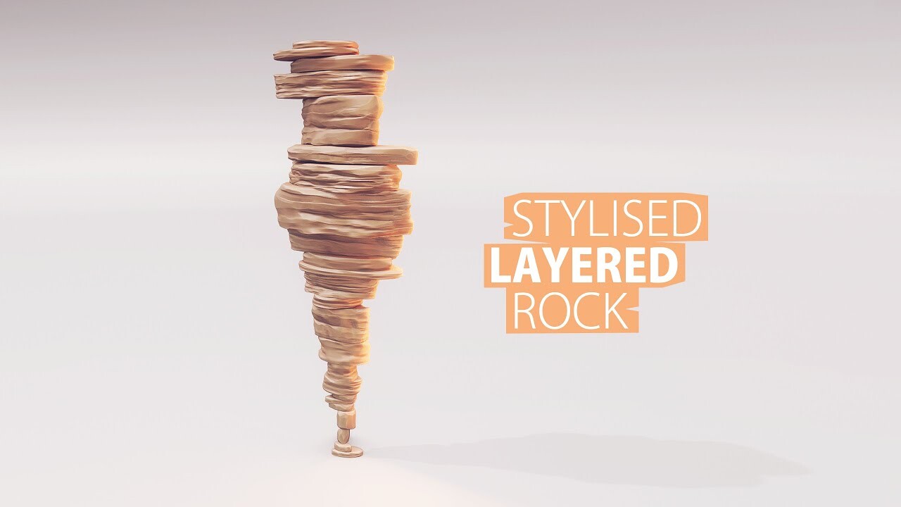ArtStation - Sculpting Stylised LAYERED ROCK in Blender 3D