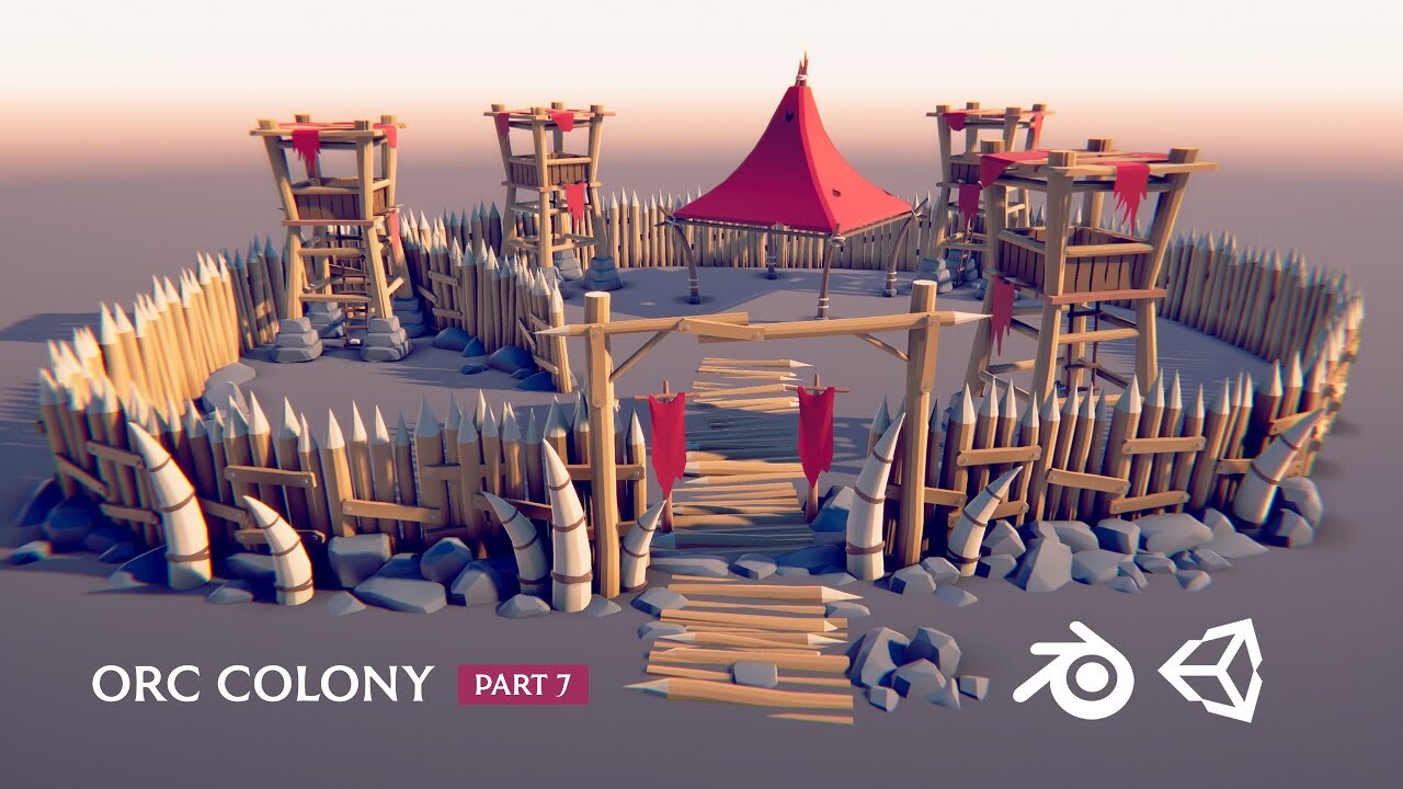 ArtStation - (ORC COLONY #07) LOWPOLY / Flat Shading - Orc Village in ...