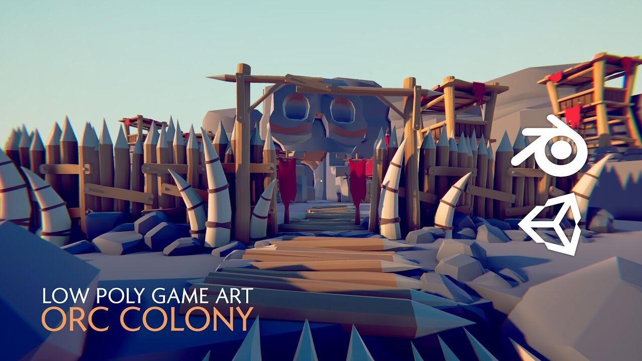 ArtStation - [Unity & Blender] LOWPOLY / Flat Shading - Orc Village ...